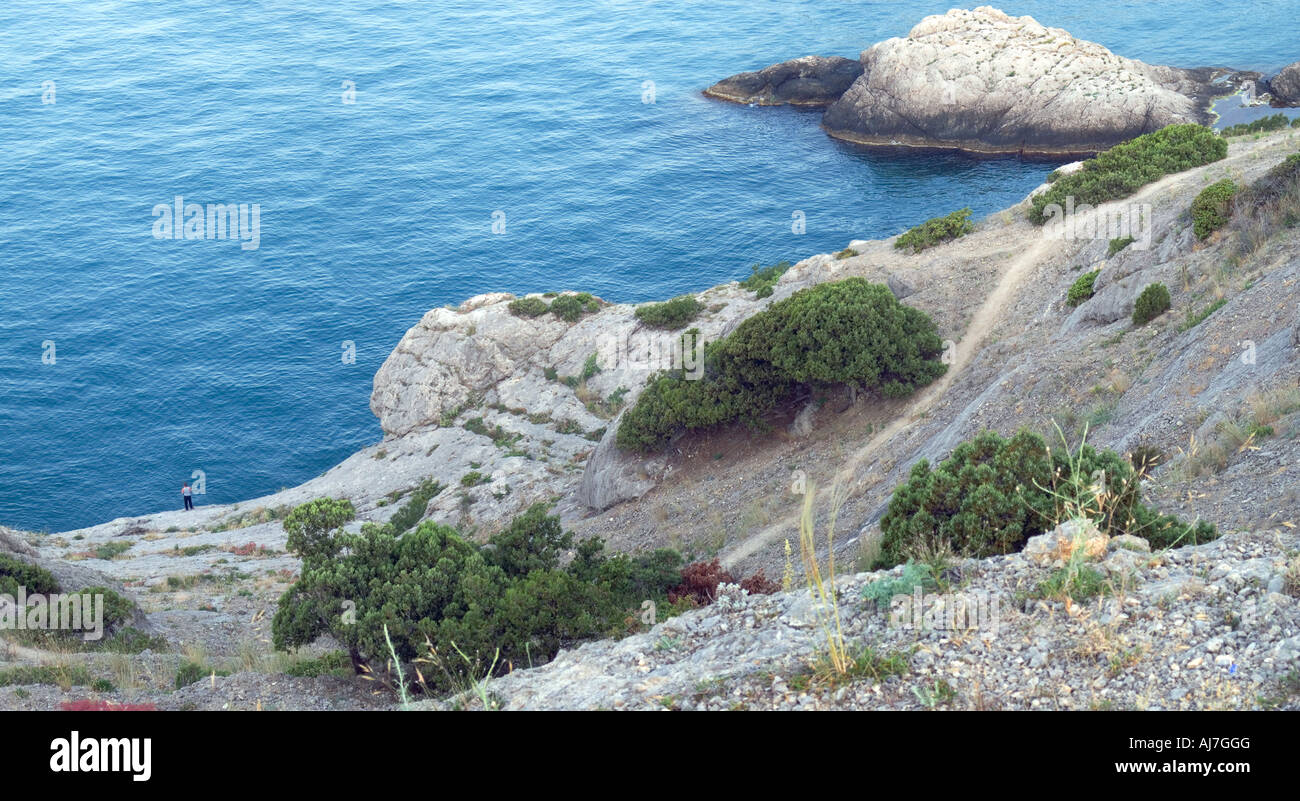 Bottom of Capchik cape, Novyj Svit reserve, Crimea, Ukraine. Six shot ...