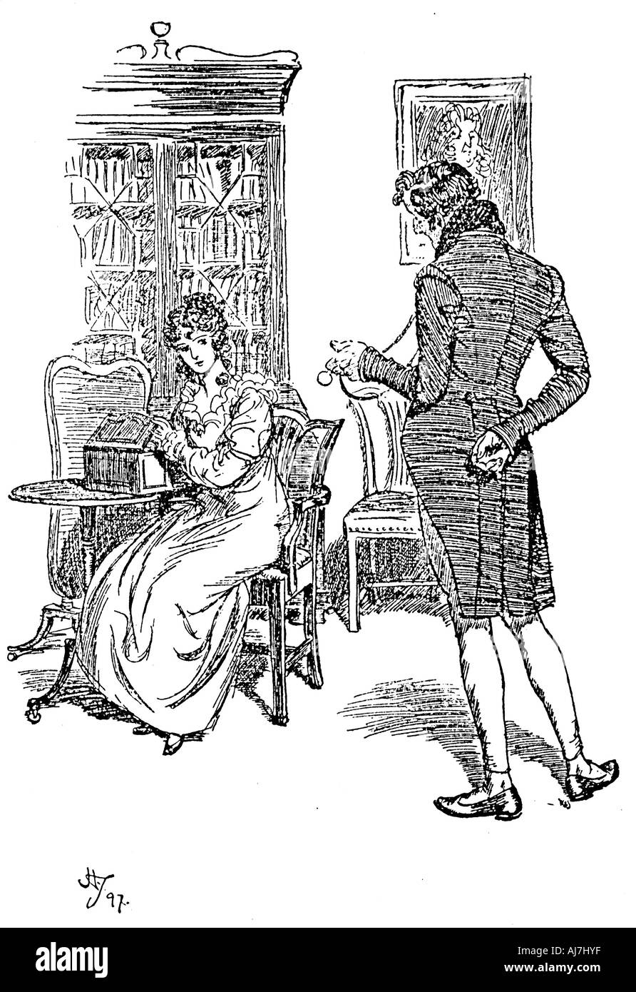 Scene from Jane Austen's Persuasion, 1897. Artist: Hugh Thomson Stock ...