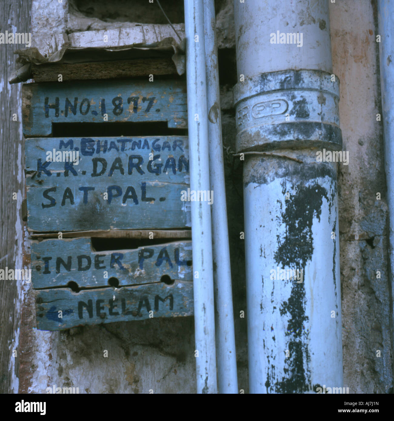 Name of residents.Delhi.2005 Stock Photo - Alamy