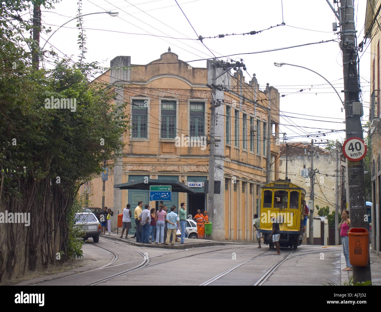 Yellow tram, Santa Teresa, Rio de Janeiro, Brazil, South America Stock ...