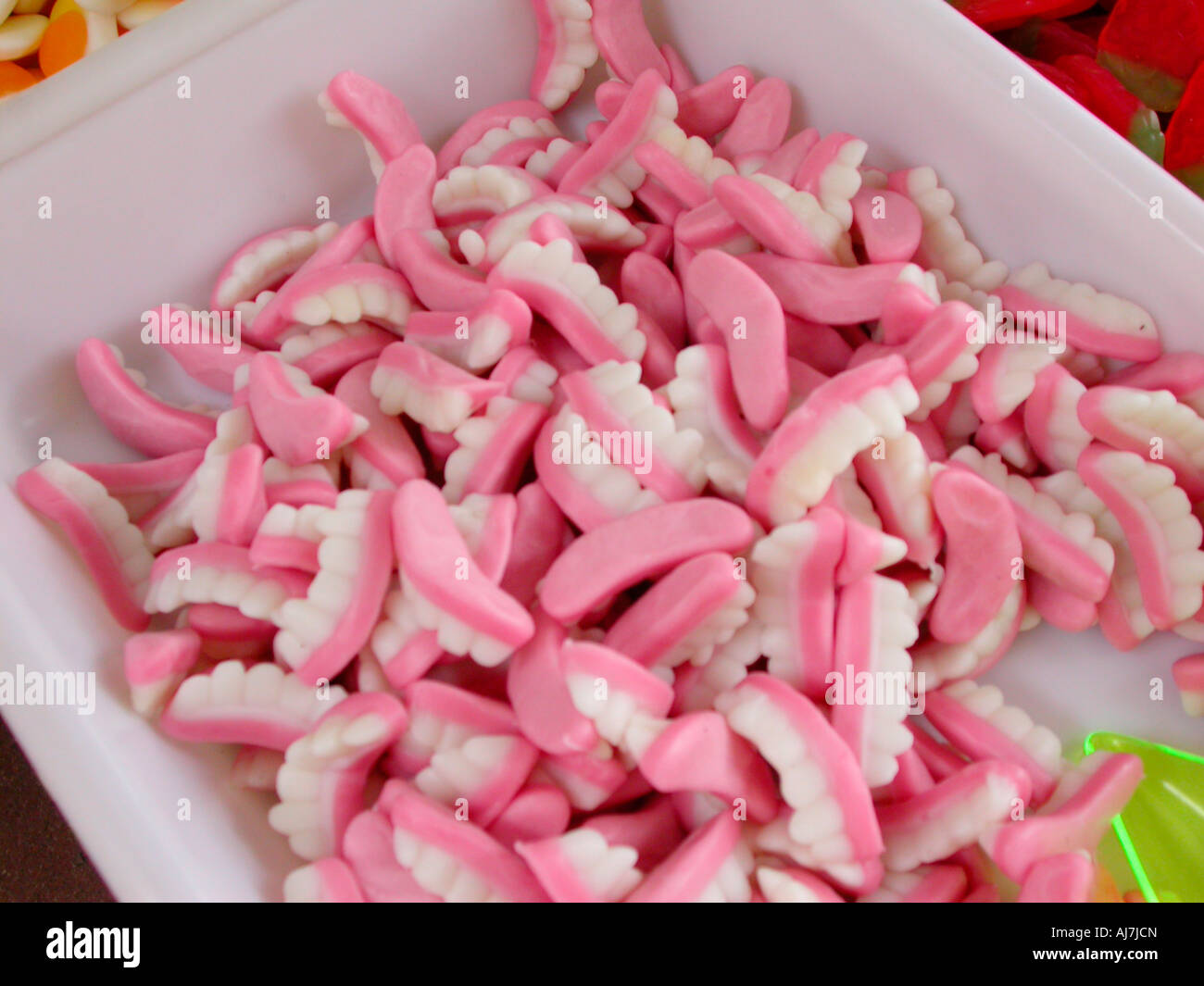 highly coloured fun sweets and candys of false teeth on sale full of ...