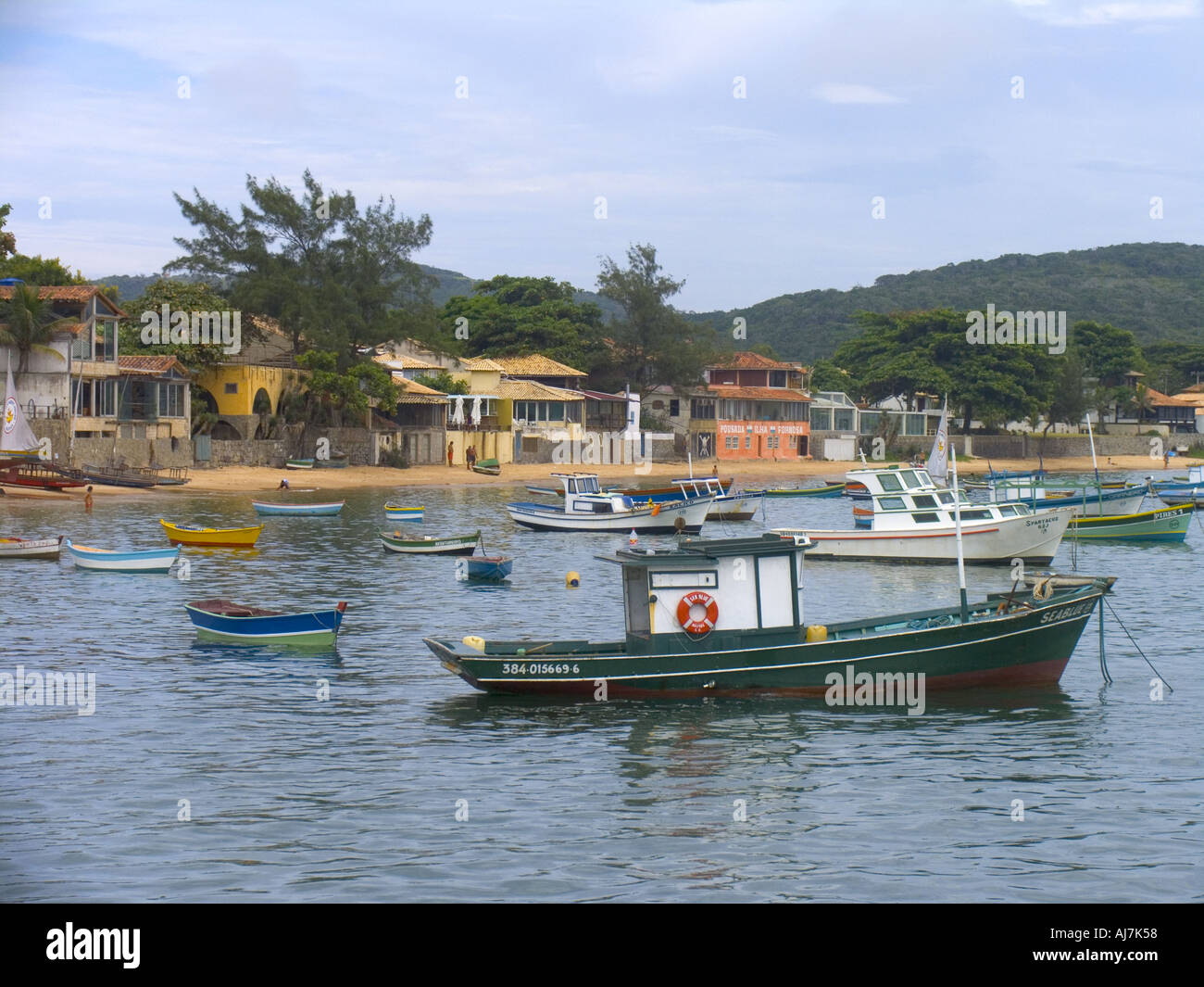 Fishing boats, Praia do Canto, Canto Beach, Buzios, Brazil, South ...