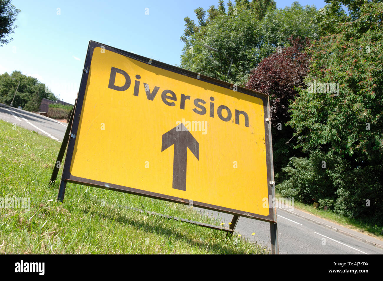 Traffic diversion sign on hi-res stock photography and images - Alamy