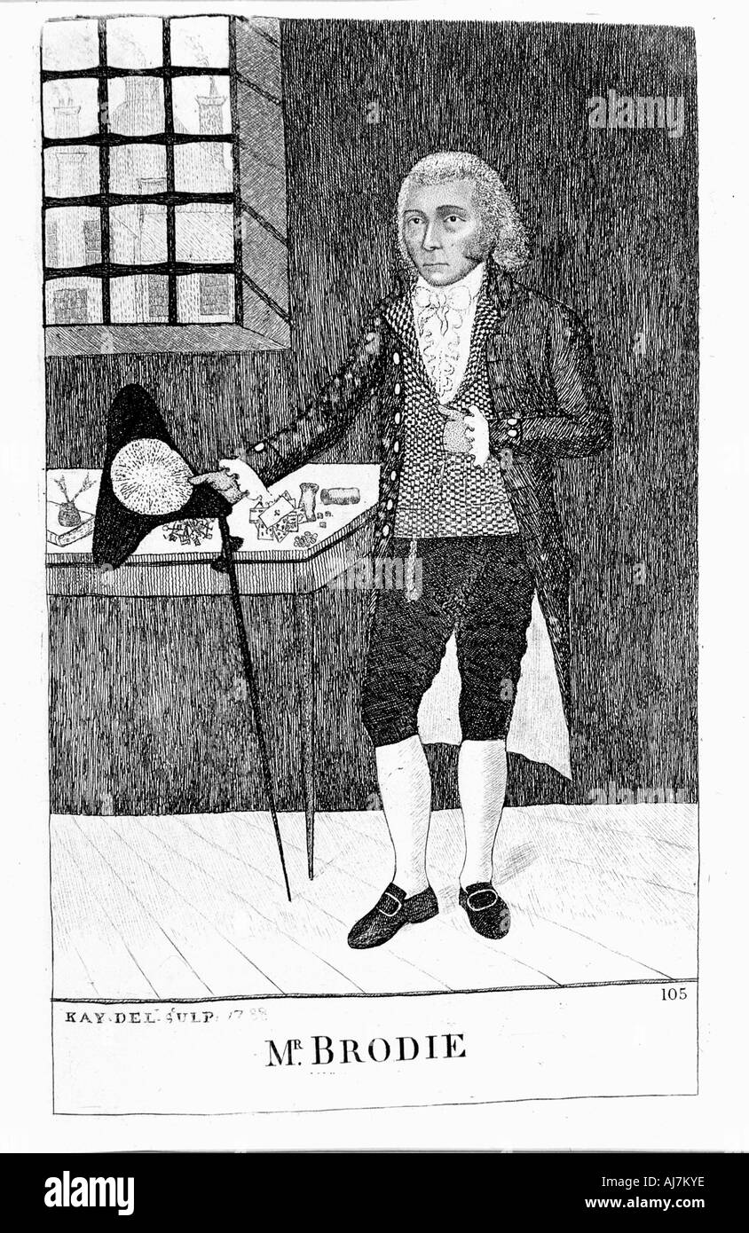 William Brodie, Scottish cabinetmaker and criminal, 1788. Artist: John ...