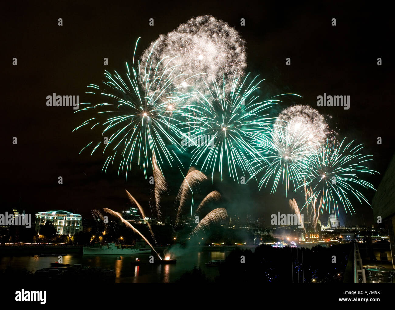 Thames Festival fireworks show in London, England Stock Photo - Alamy