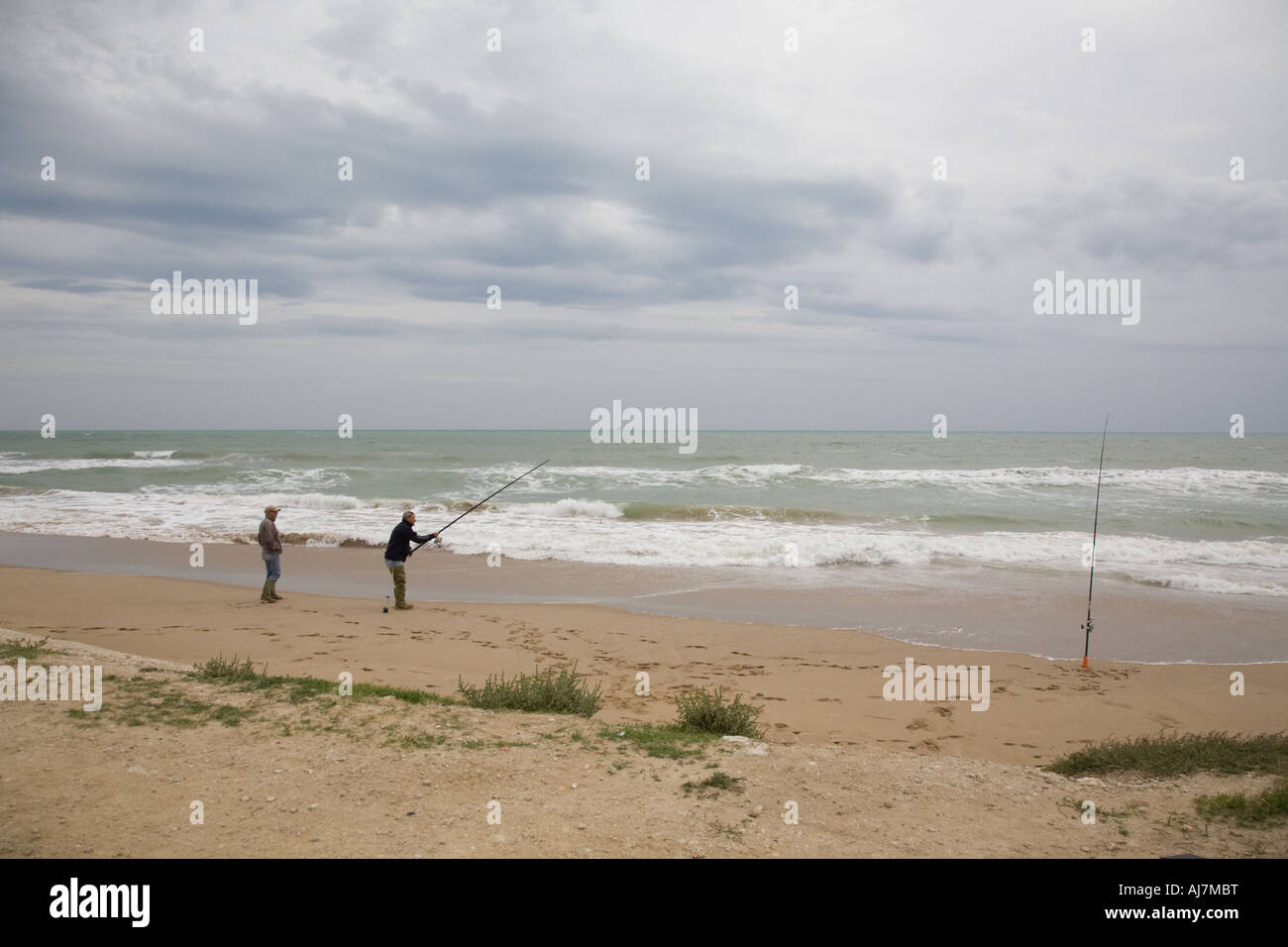 Angler on Beach, near Falconara Beach, Sicily Italy Stock Photo - Alamy