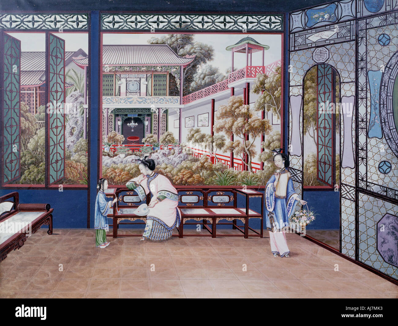 Chinese domestic scene, c1820. Artist: Unknown Stock Photo - Alamy