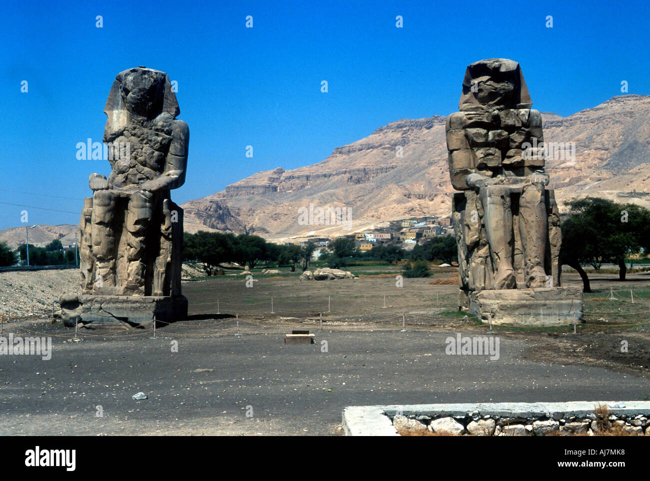 The Colossi of Memnon, near the Valley of the Kings, Egypt, 14th ...
