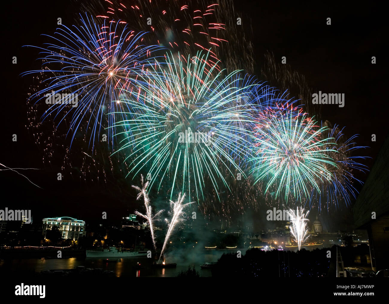 Thames Festival fireworks show in London, England Stock Photo - Alamy