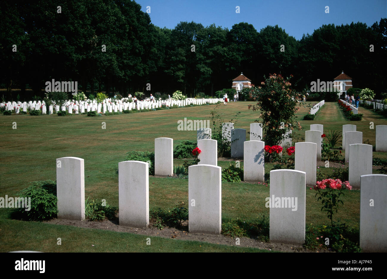 Gravestones for soldiers at Commonwealth War Graves Commission cemetery ...