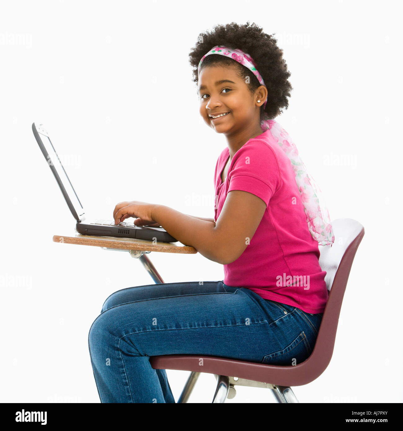 Girl computer school posed hi-res stock photography and images - Alamy