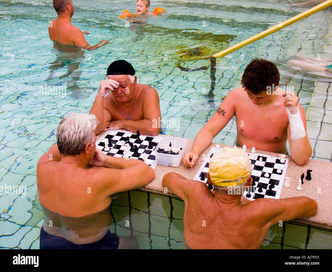 Playing chess in spa hi-res stock photography and images - Alamy
