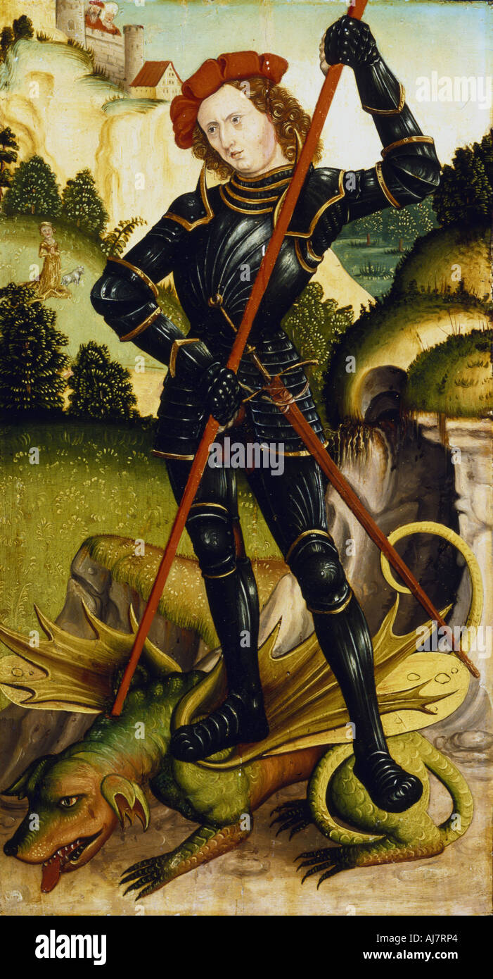 St george fighting the dragon hi-res stock photography and images - Alamy
