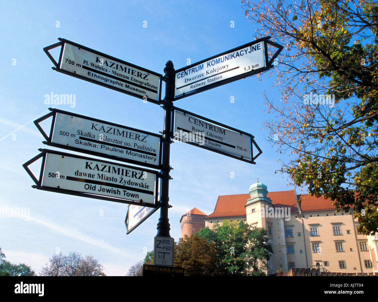 Castle Wawel in Krakow of Poland city signs Stock Photo - Alamy