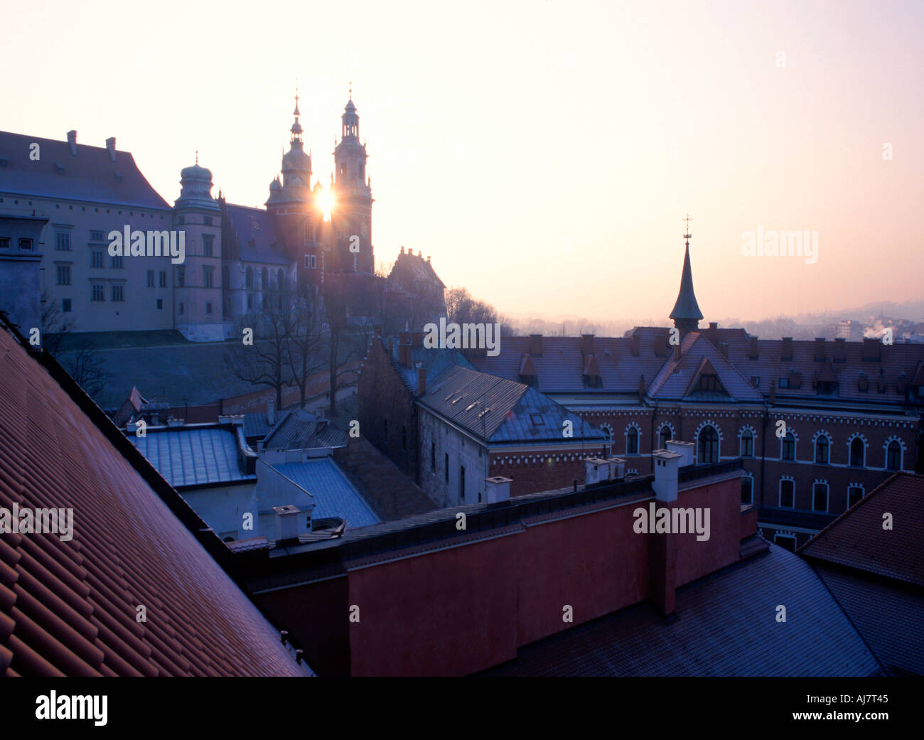 Castle Wawel in Krakow of Poland sunset Stock Photo - Alamy