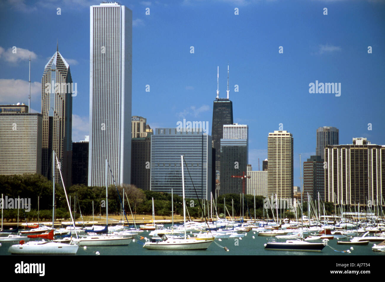 Chicago Lakefront Harbor Skyline Stock Photo - Alamy