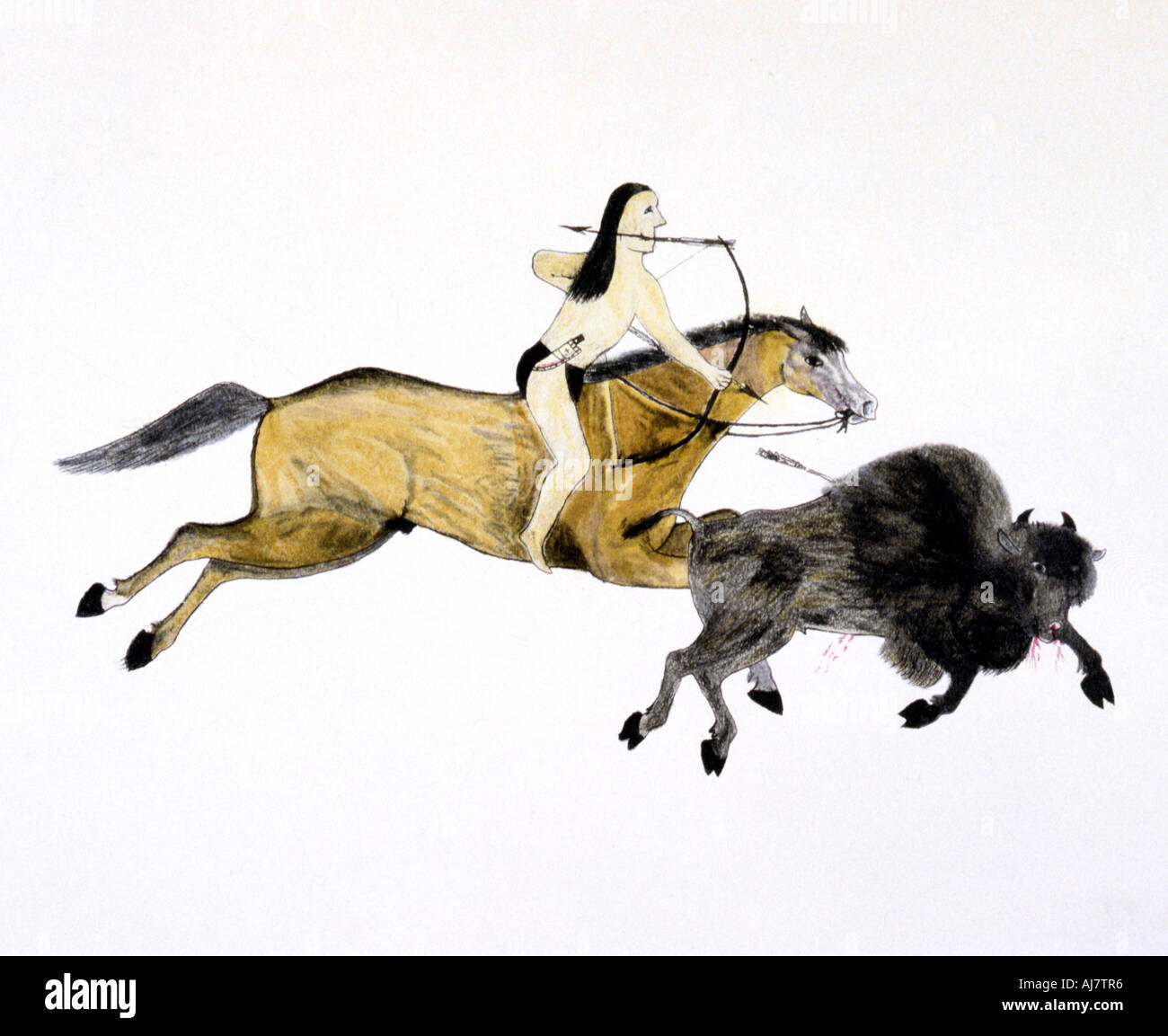 Sioux buffalo hunting hi-res stock photography and images - Alamy