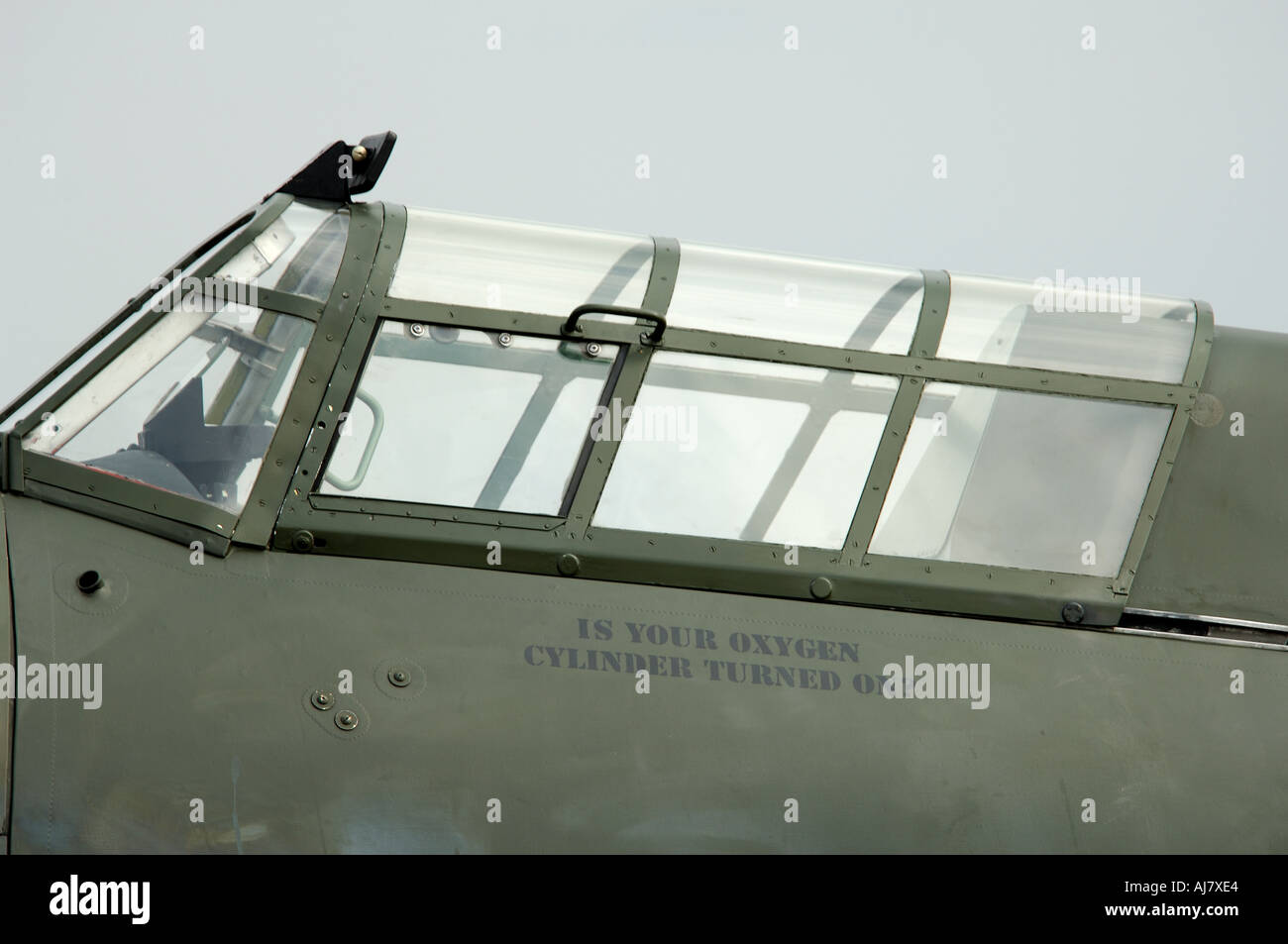 Cockpit of Hawker Hurricane WWII fighter at RAF Duxford England Stock ...