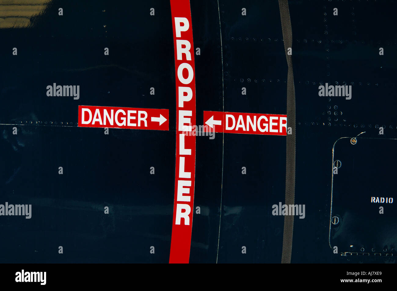 Danger propeller sign on side hi-res stock photography and images - Alamy