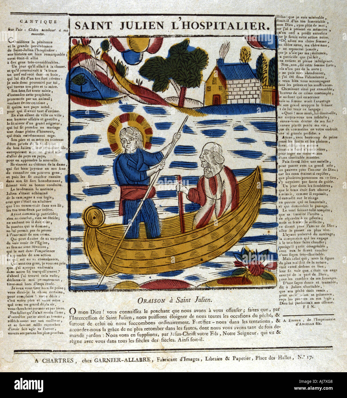 St Julian, patron saint of travellers, 19th century. Artist: Anon Stock ...