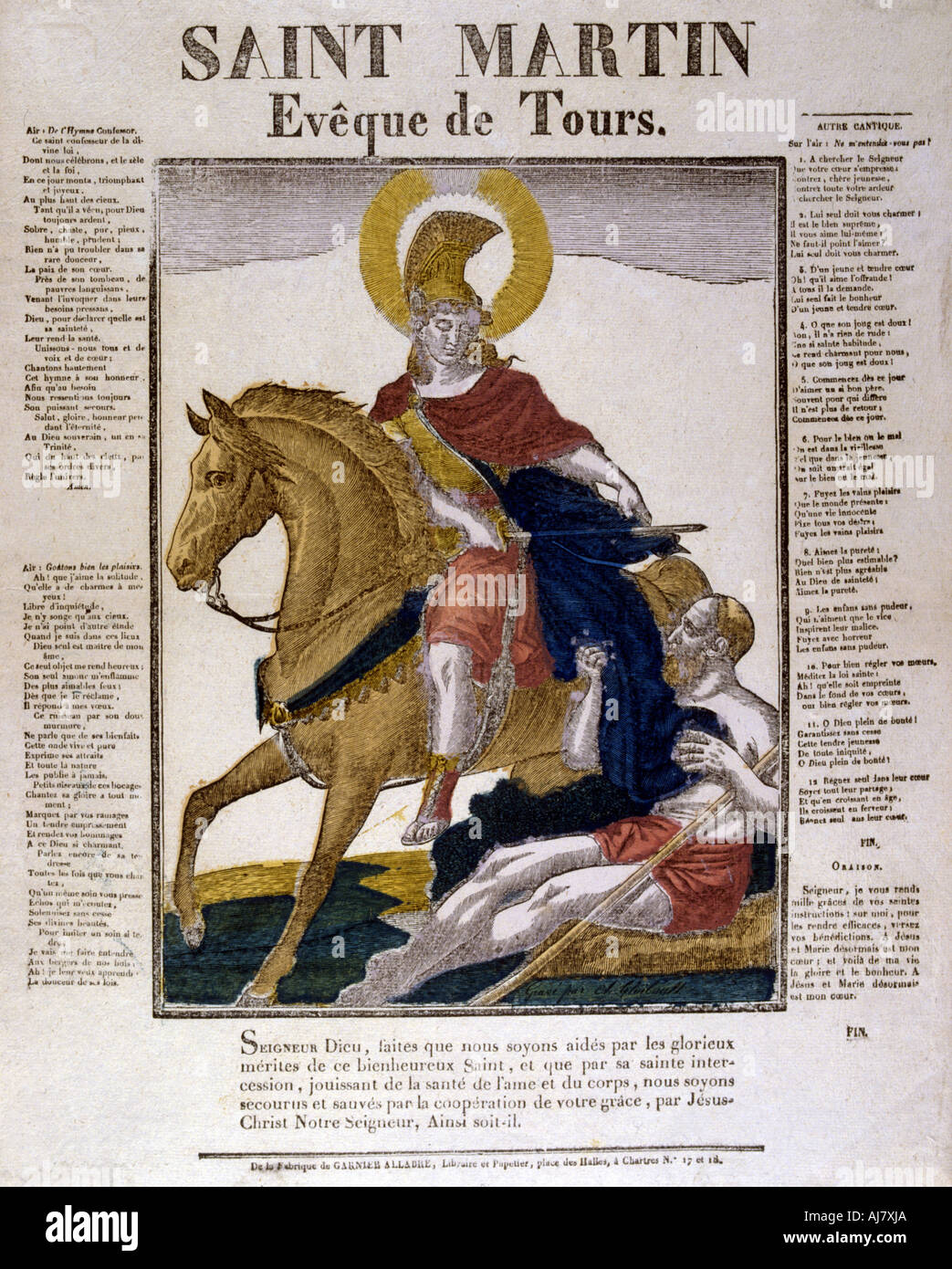 St Martin of Tours, 4th century (19th century). Artist: Anon Stock ...