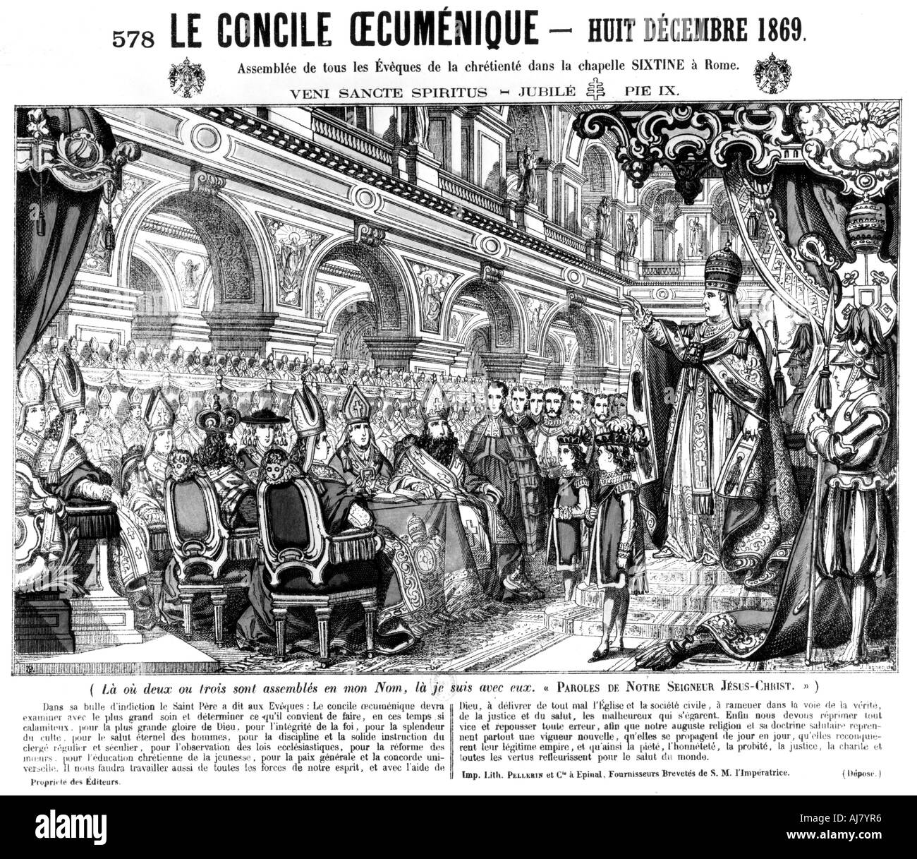 The First Vatican Council, Rome, 8 December 1869. Artist: Unknown Stock ...