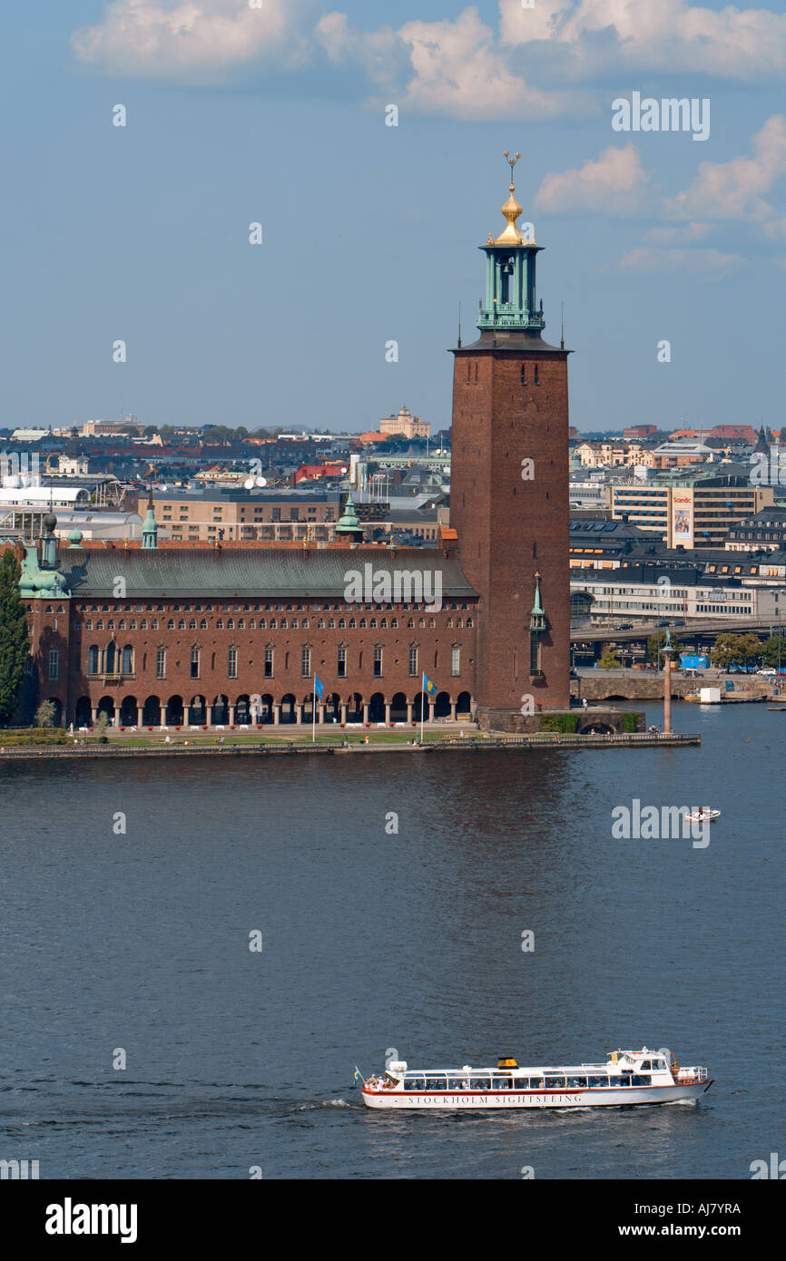 SWEDEN STOCKHOLM THE TOWN HALL AND STOCKHOLM CITY LAKE MALAREN Stock ...