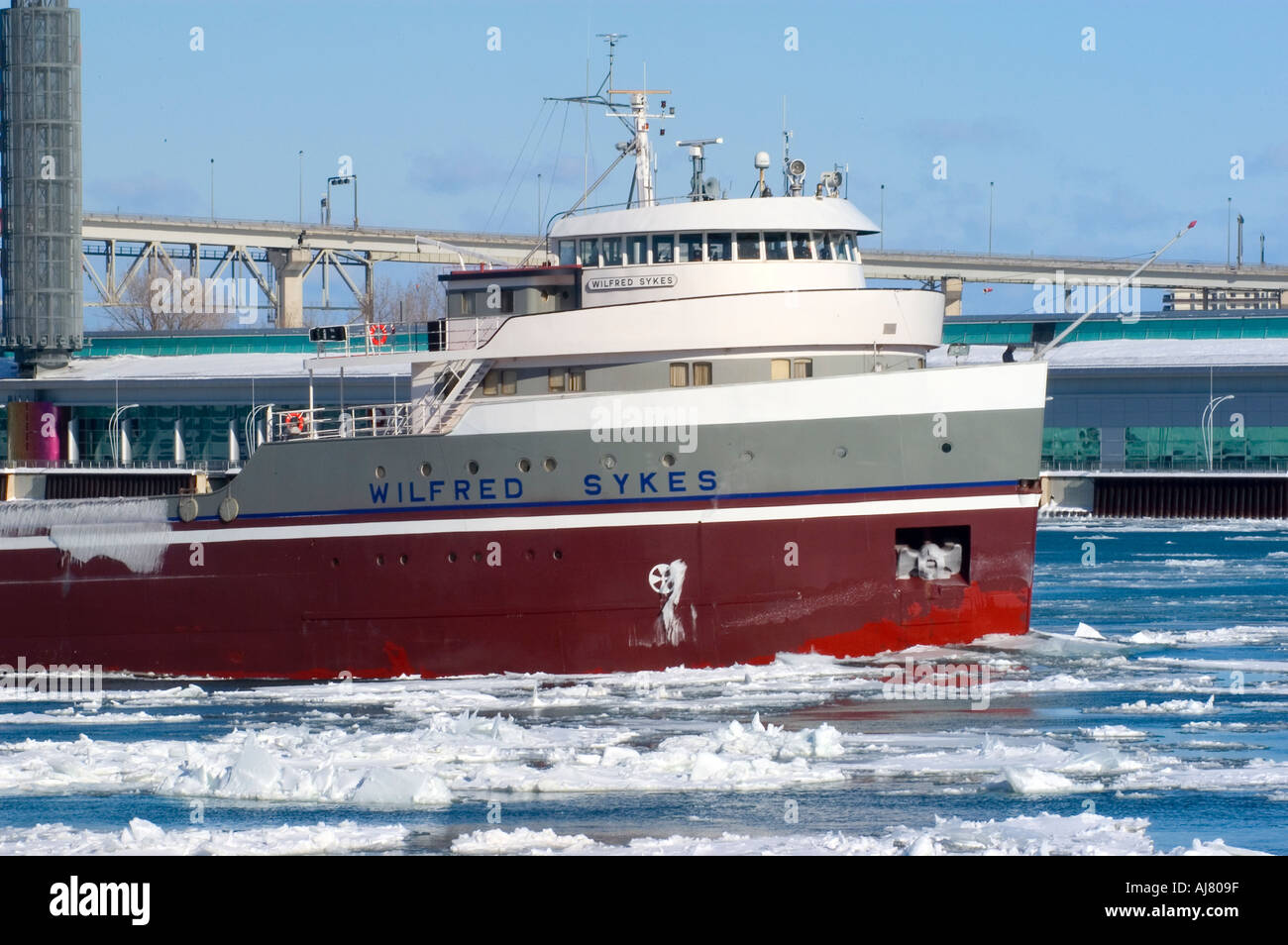 Freighter Shipping vessel on the St Clair River on Lake Huron at Port ...