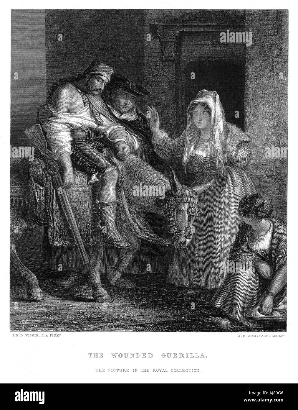 Spanish guerilla brought to safety, Pensinular War, c1809 (c1840-1897 ...