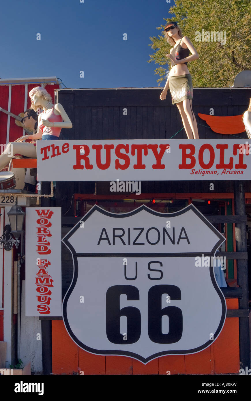 Rusty Bolt gift shop at Route 66 in Seligman Arizona USA Stock Photo ...