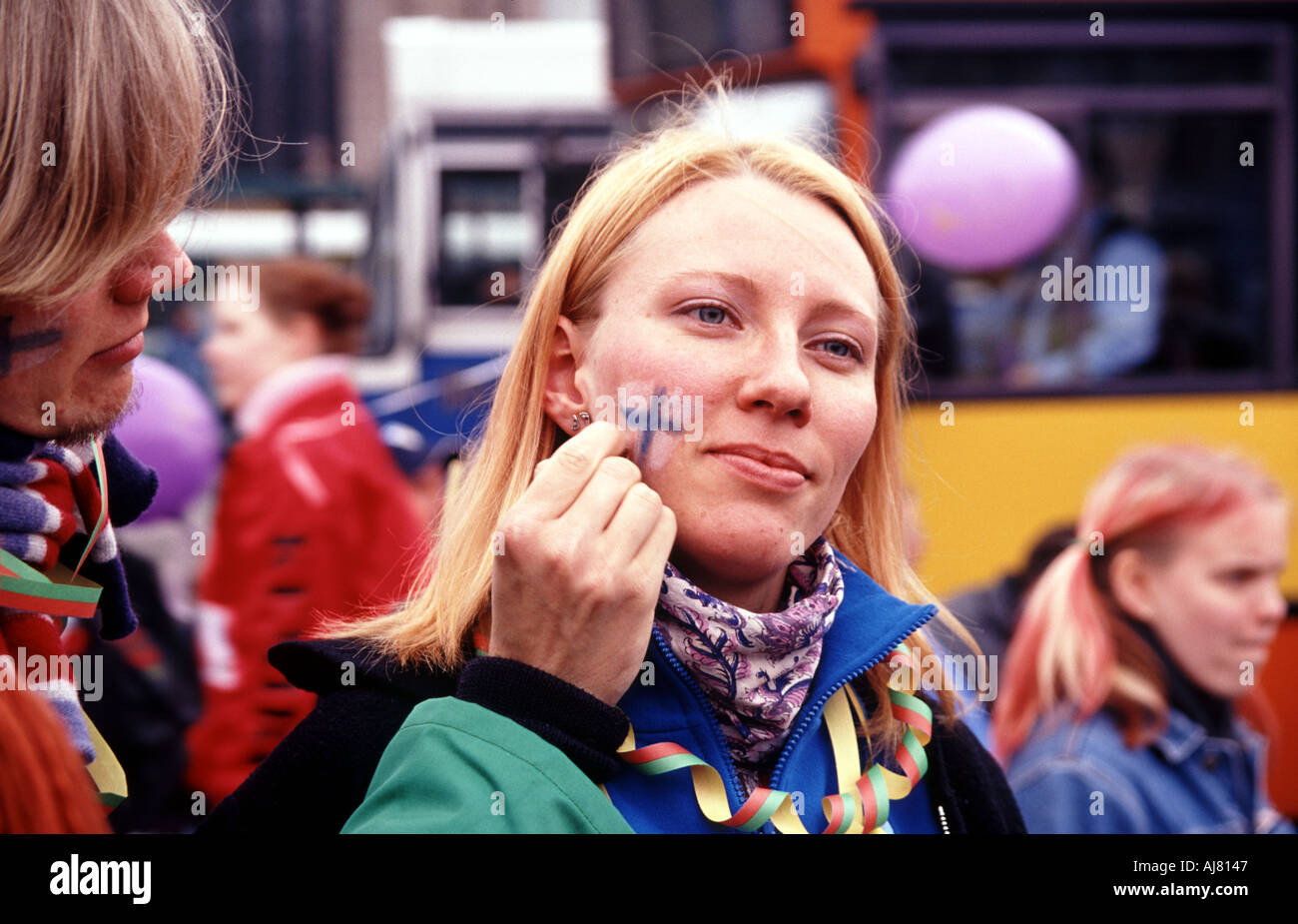 Helsinki Finland Ice hockey fans Stock Photo - Alamy