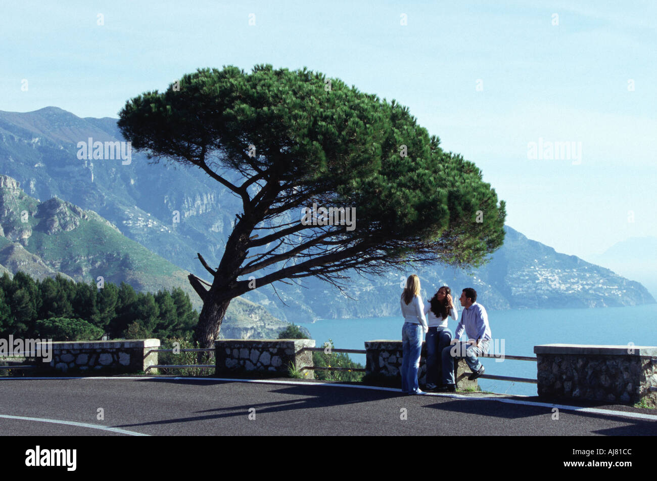 Amalfi Coast ITALY stretch of road along the Amalfi Coast Stock Photo ...