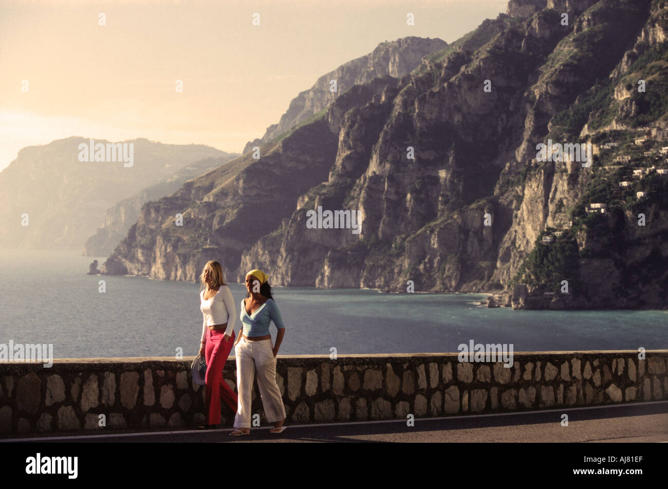 Amalfi Coast ITALY scene along the coastal road Stock Photo - Alamy