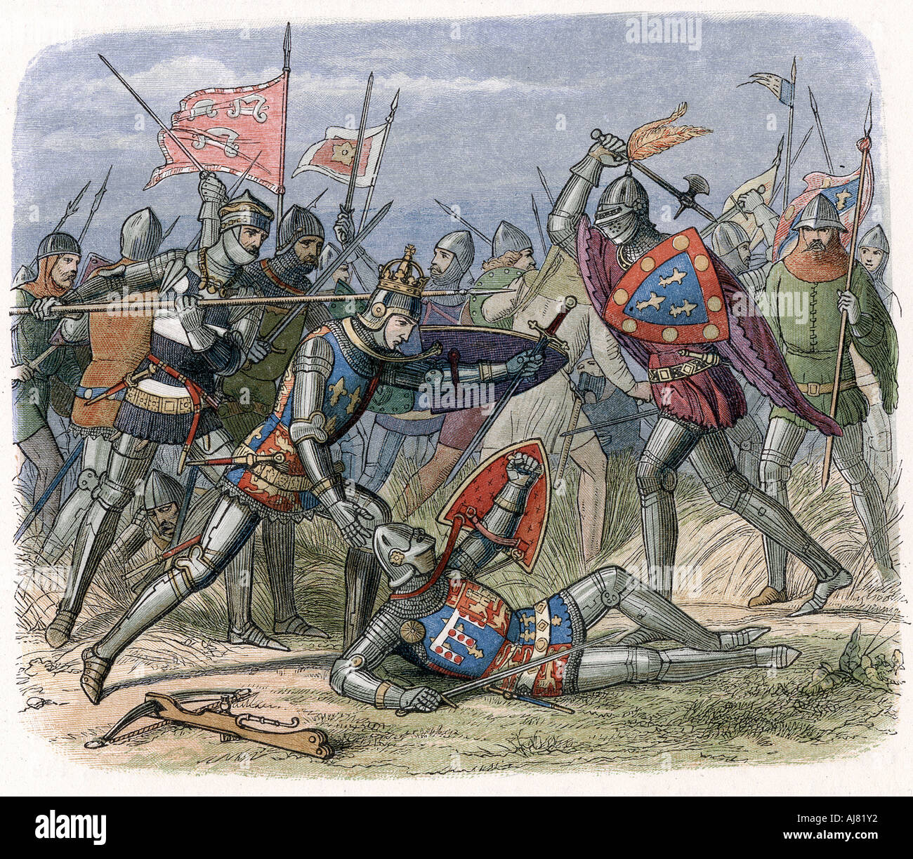 Battle of Crecy, France, August 1346 (1864). Artist: Unknown Stock ...