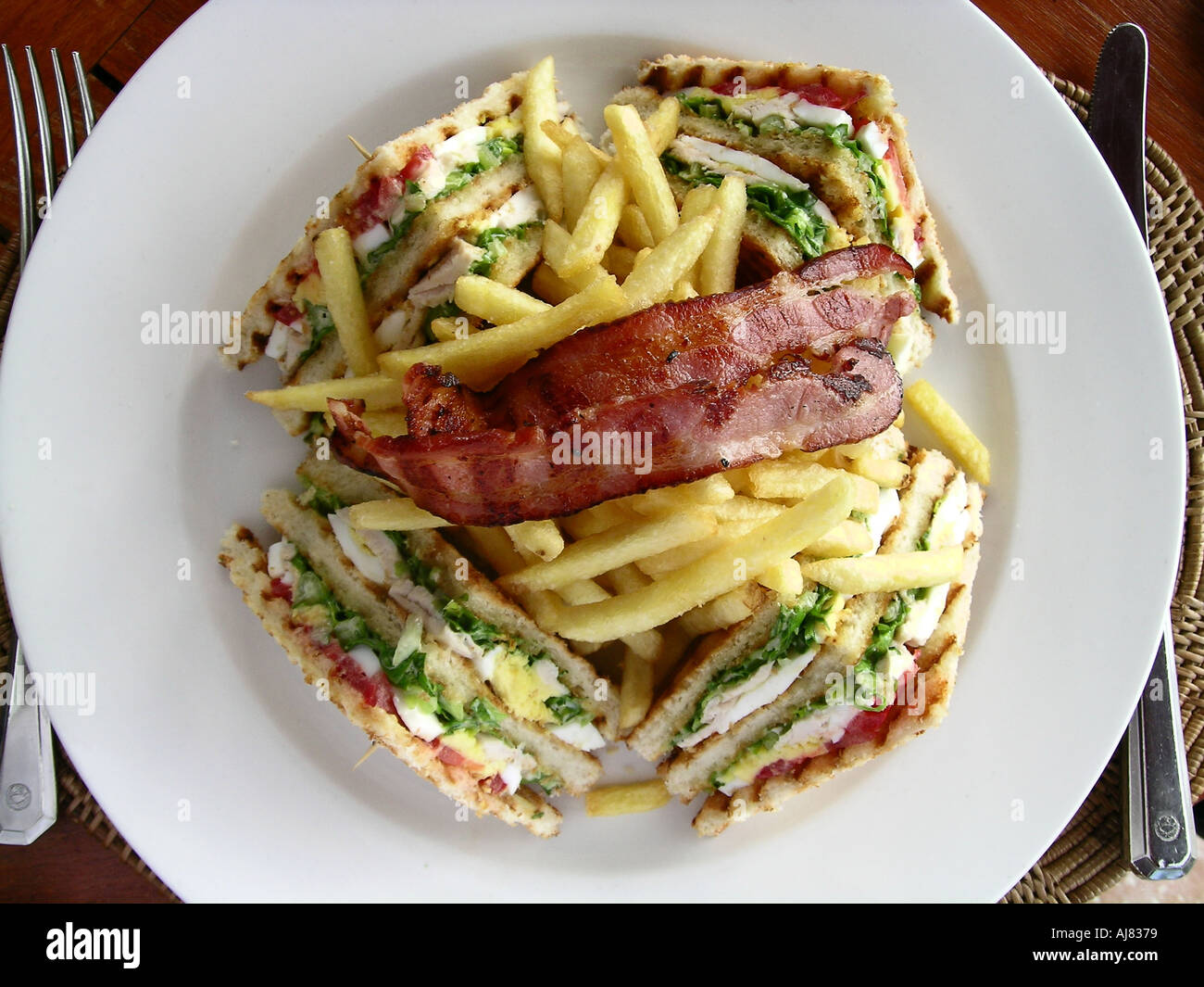 toasted club sandwich on plate Stock Photo - Alamy