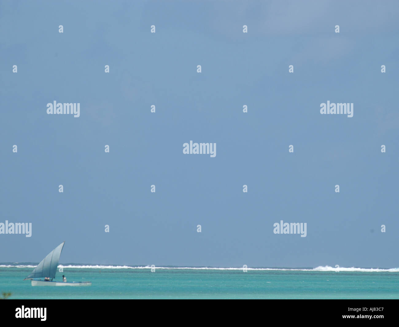 traditional "Pirogue" fishing boat, Mauritius, Indian Ocean Stock Photo ...