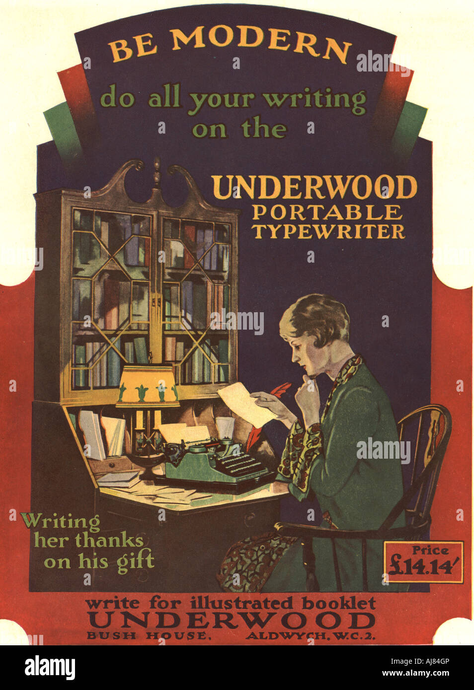 Advertisement for Underwood Typewriters 1930 Stock Photo - Alamy