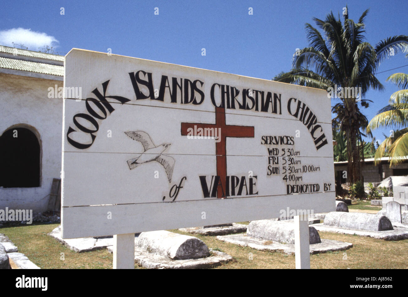 Cook Islands Christian church, Aitutaki Cook Islands Stock Photo - Alamy