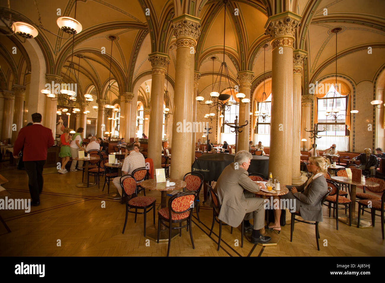 People sitting inside of Cafe Central Vienna Austria Stock Photo - Alamy