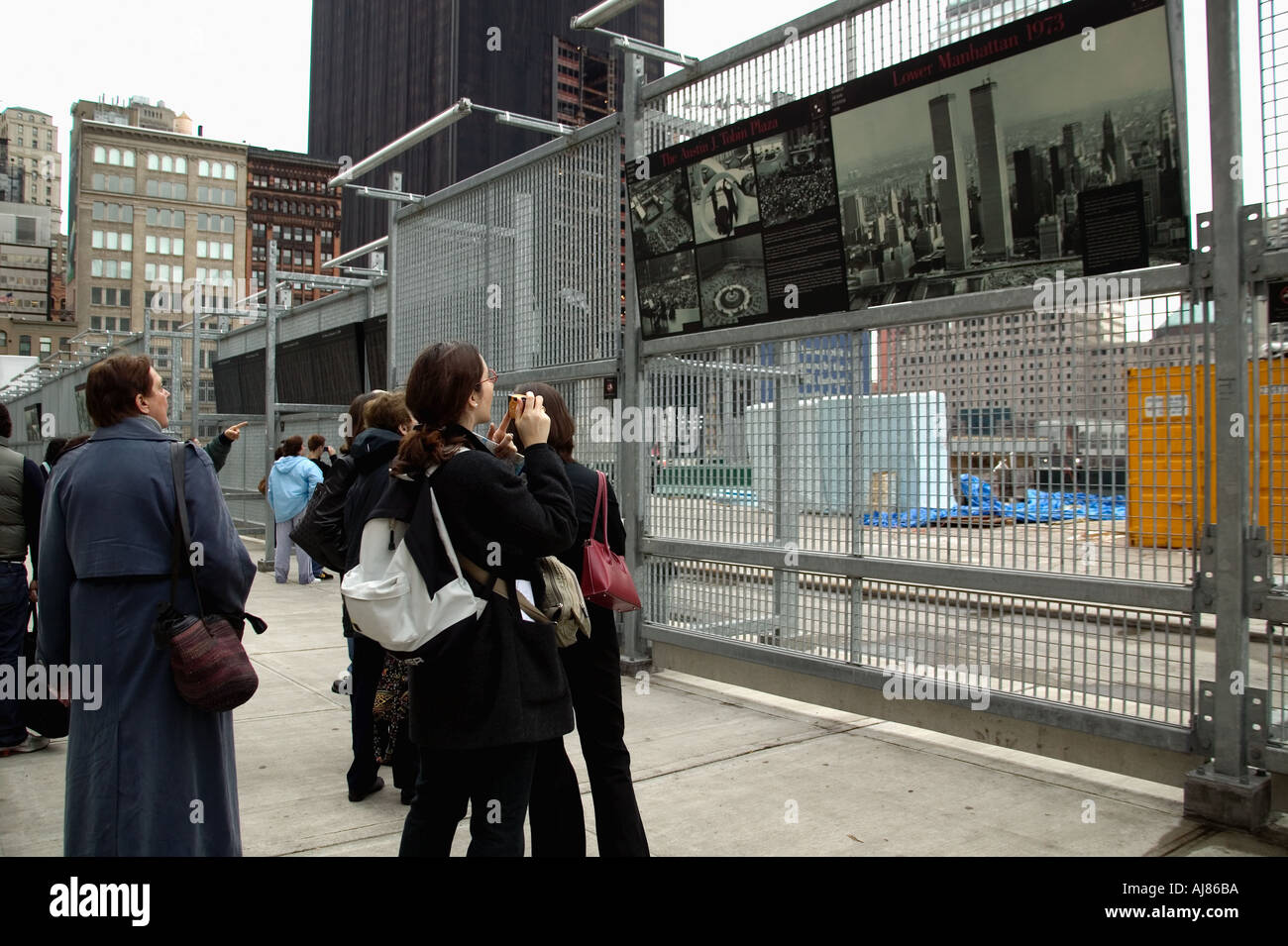 People visiting the Ground Zero site of the September 11 2001 terrorist ...