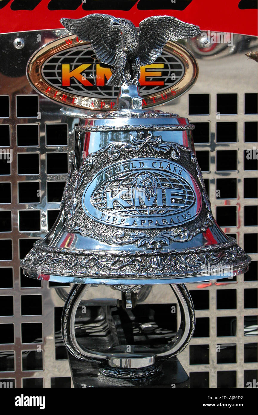 Fire fighter traditional fireman mascot bell ring symbol hi-res stock ...