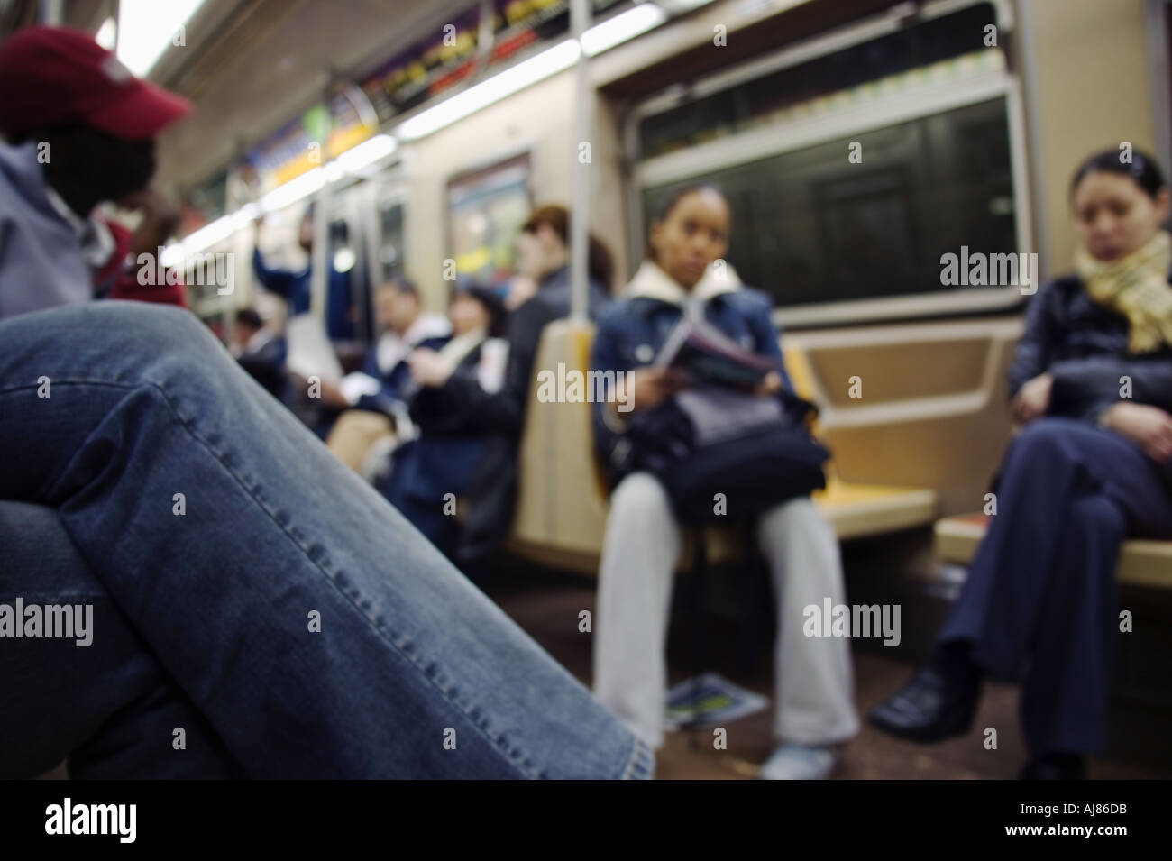Subway riders new york hi-res stock photography and images - Alamy