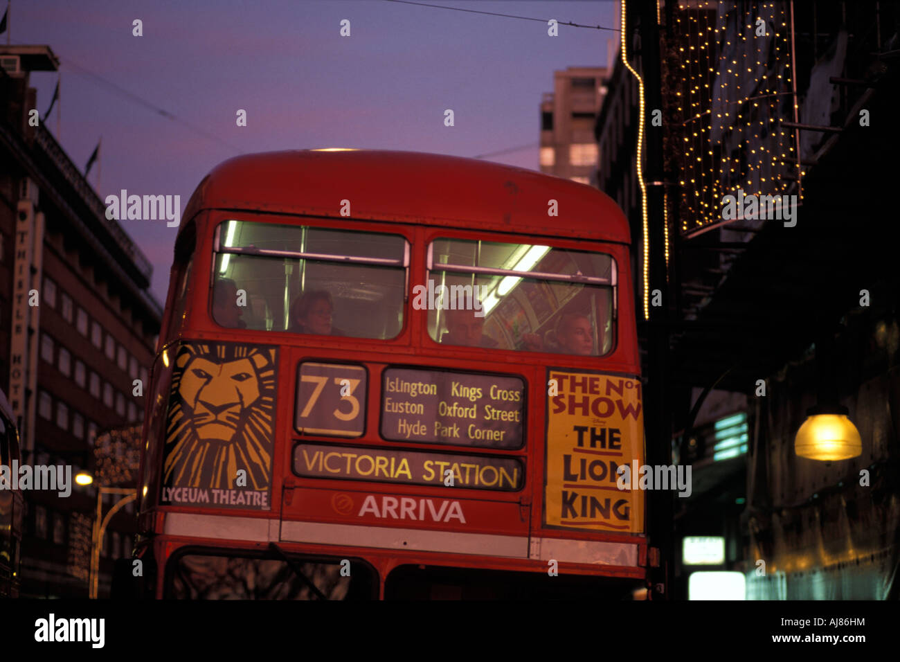 Front window of a London Bus Oxford Street London London England United ...