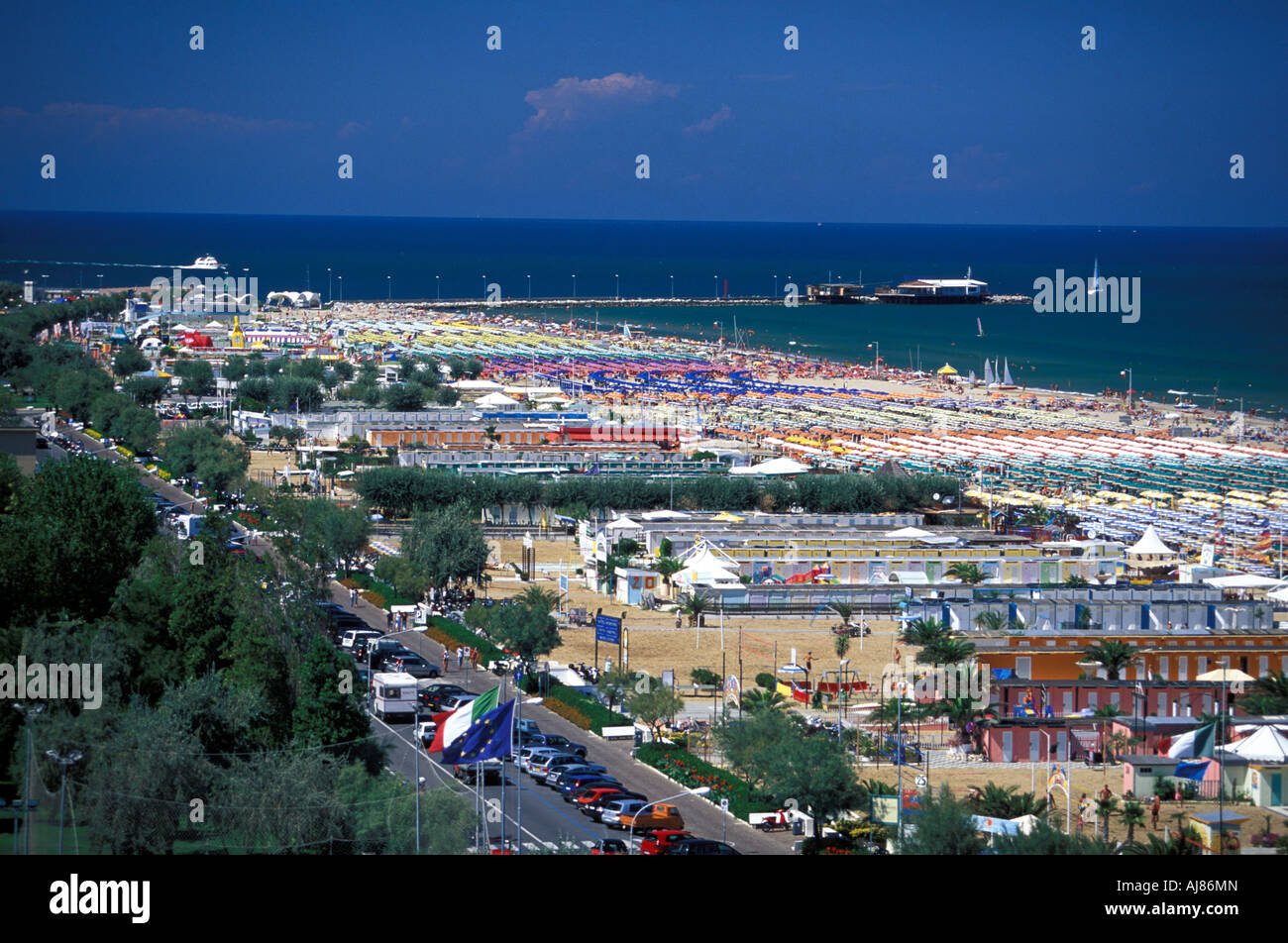 Aerial view rimini beach italy hi-res stock photography and images - Alamy