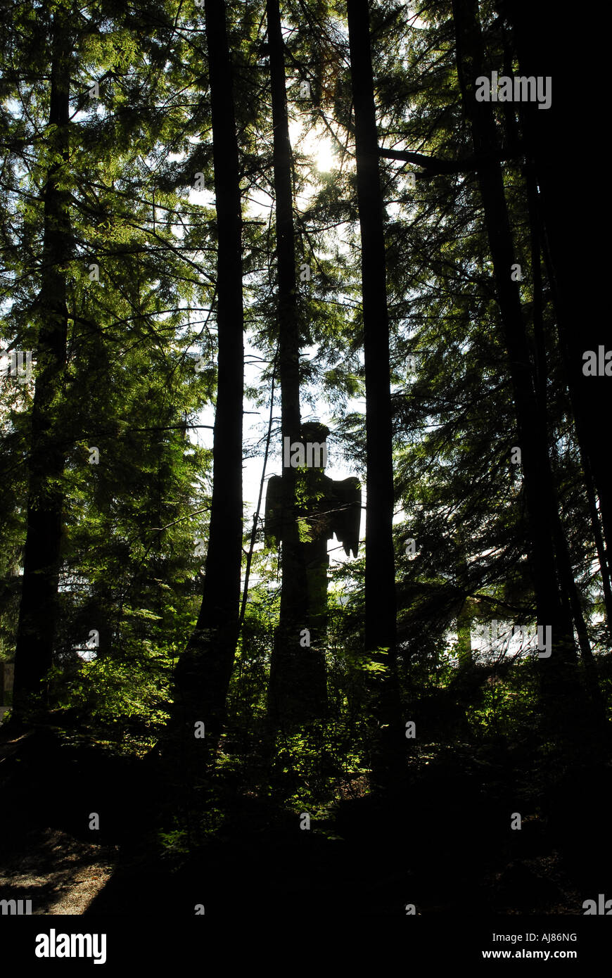 Totem Pole at Totem Bight Totem Park near Ketchikan Alaska Stock Photo ...