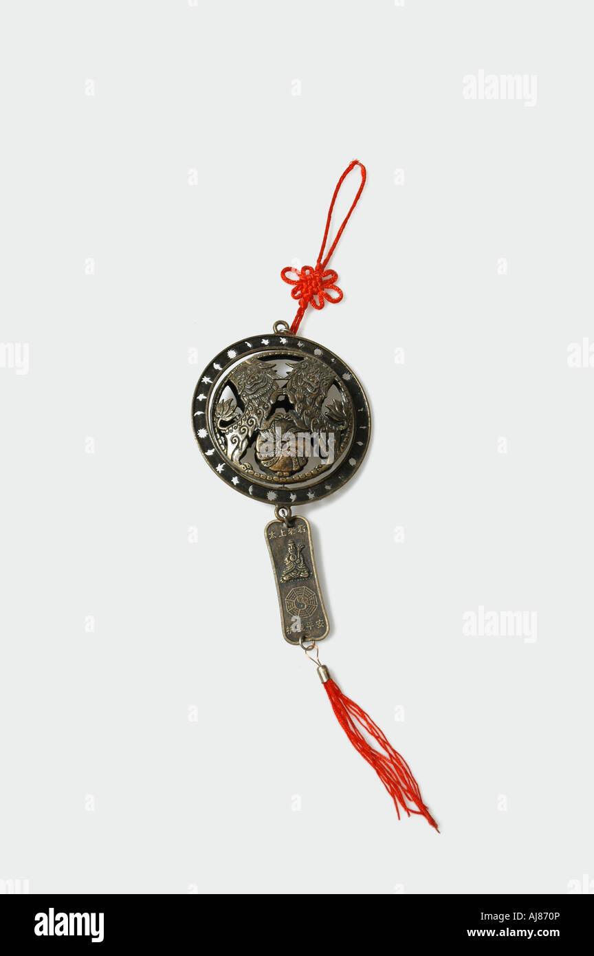 decorated Chinese emblem with a red thread Stock Photo - Alamy