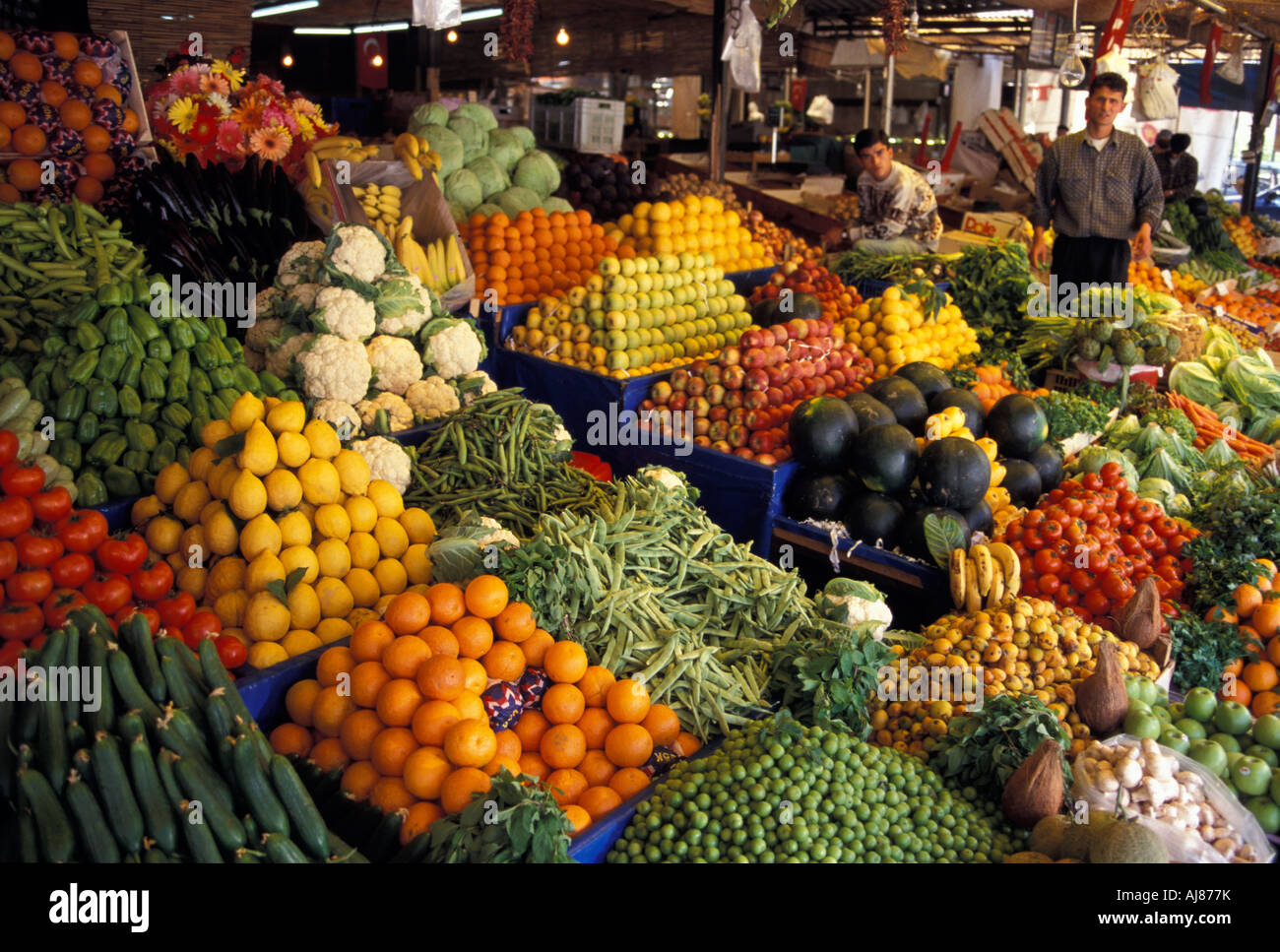 Fruit and veg stall Antalya Turkish Riviera Turkey Stock Photo - Alamy