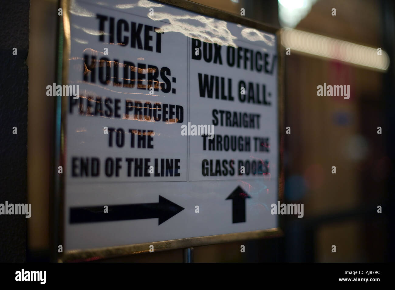 Ticket sign at theater on 49th Street near Times Square New York NY ...