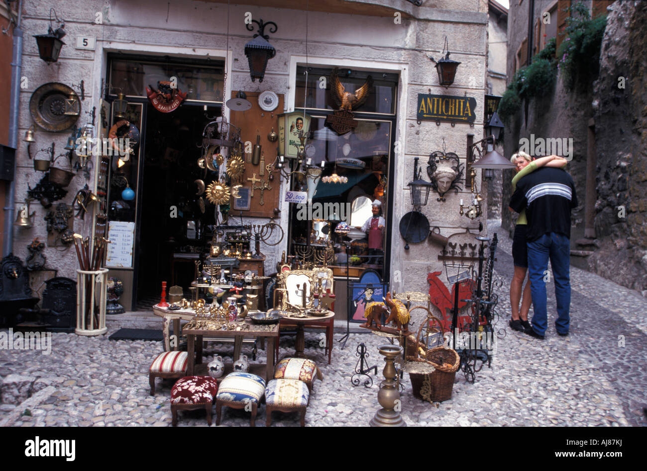 Antique shop Malcesine Lake Garda Veneto Italy Stock Photo - Alamy