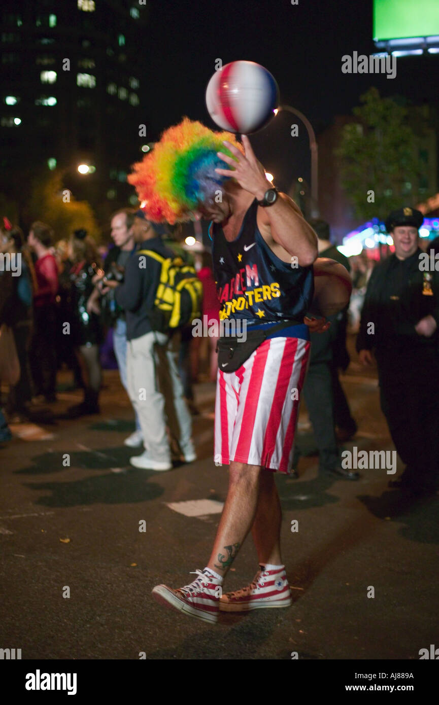 Costumed revelers at annual Greenwich Village Halloween parade New York ...